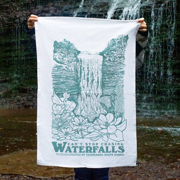 TNSP - Can't Stop Chasing Waterfalls Tea Towel – Friendly Arctic